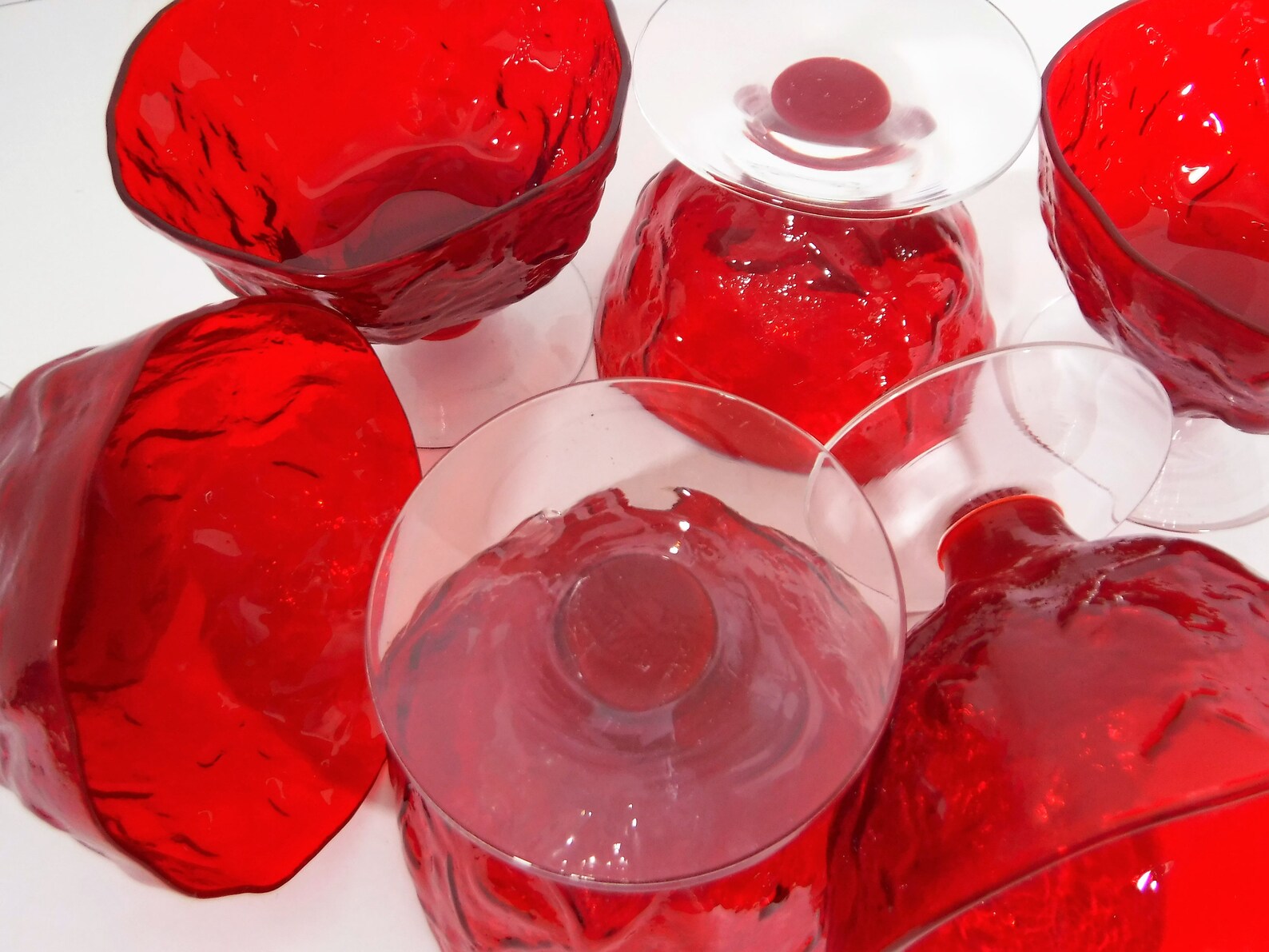 Seneca Glass Driftwood Red Champagne Tall Sherbets Set of 6 - Etsy