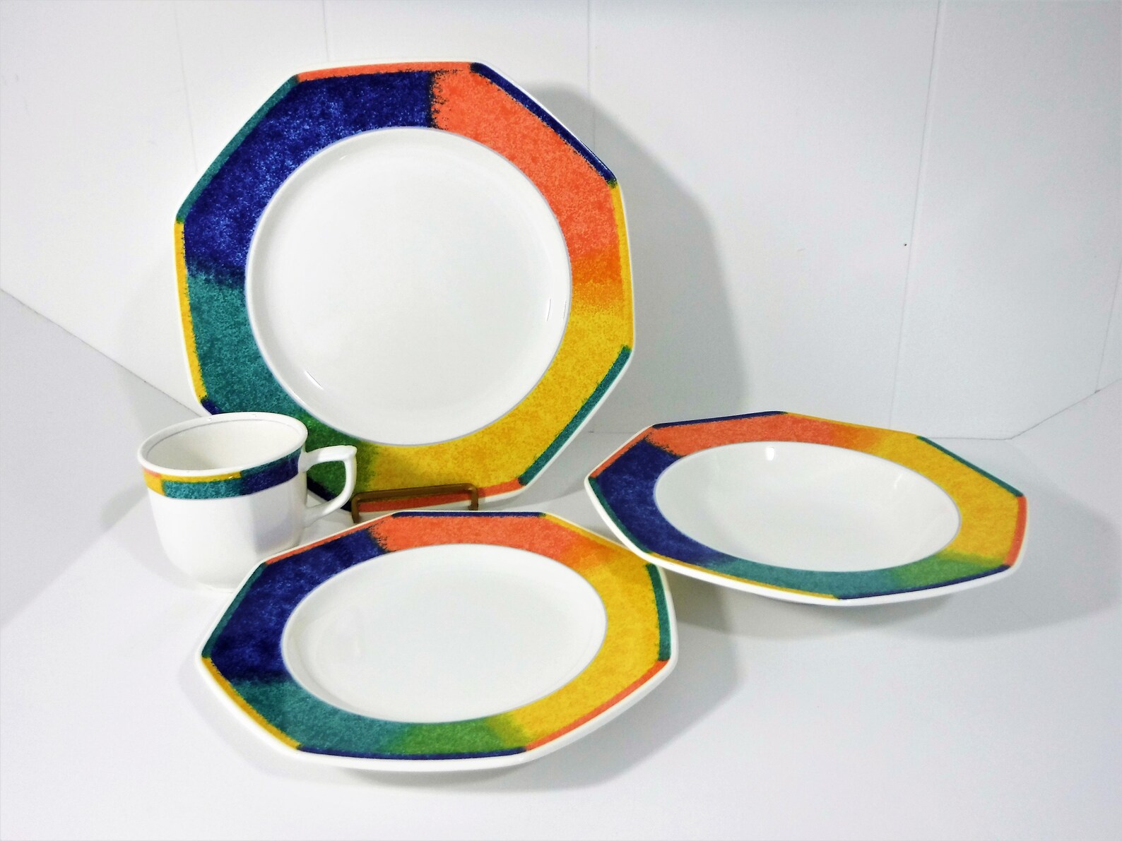 Retro Mikasa Color Eclipse 4 Piece Place Settings Service for | Etsy