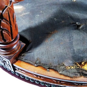 19th Century French Oval Stool in the Louis XVI Style, Hand Carved ...