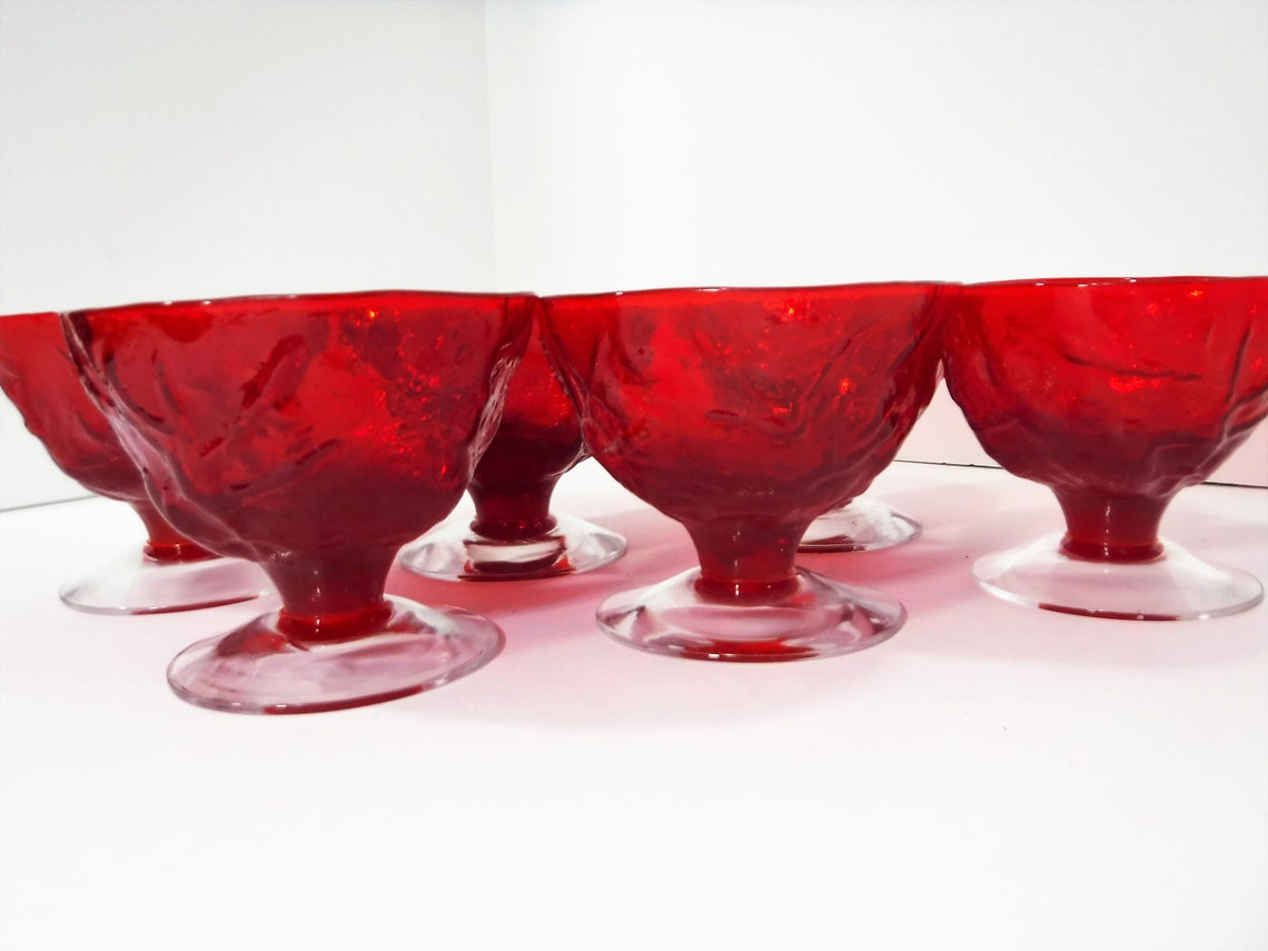 Seneca Glass Driftwood Red Champagne Tall Sherbets Set of 6 - Etsy