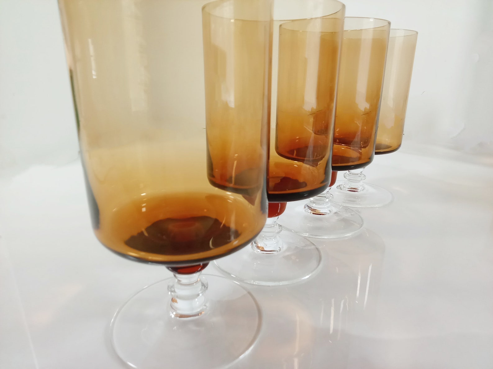 Mid Century Sasaki Regency Amber Stemware. Sold in Sets of 6 - Etsy