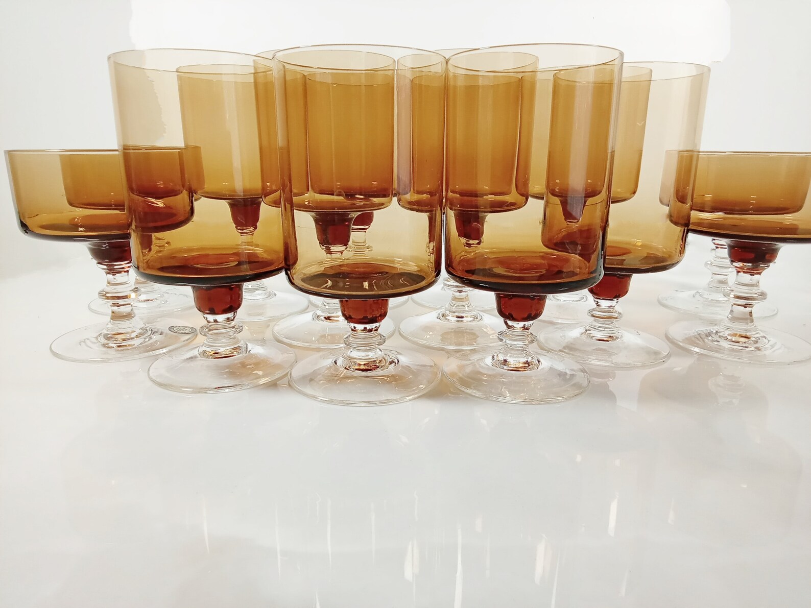Mid Century Sasaki Regency Amber Stemware. Sold in Sets of 6 - Etsy