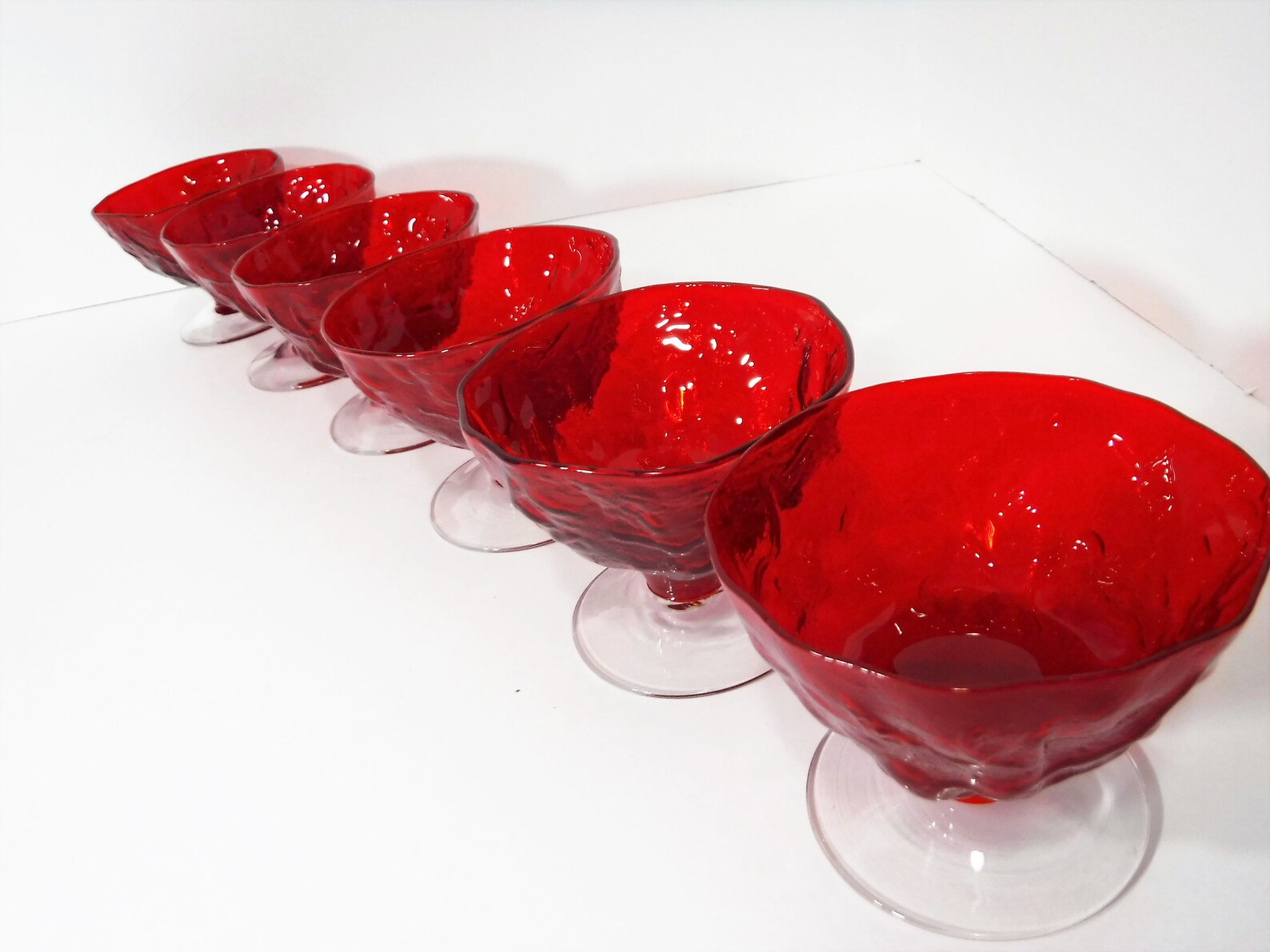 Seneca Glass Driftwood Red Champagne Tall Sherbets Set of 6 - Etsy