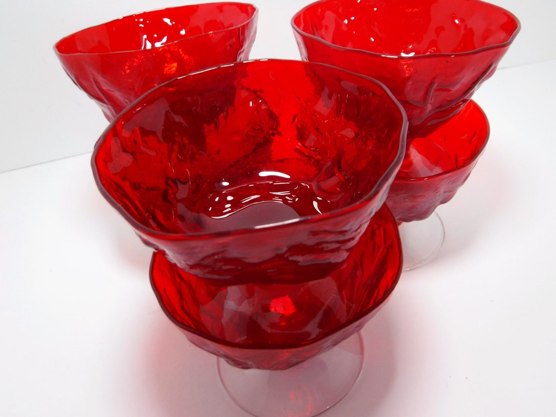 Seneca Glass Driftwood Red Champagne Tall Sherbets Set of 6 - Etsy