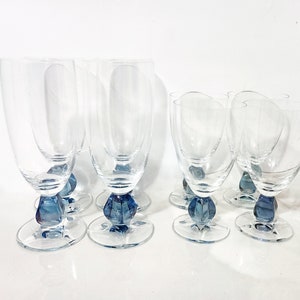 Schott Zweisel Conte Blue Ice Tea and Burgundy Wine Glasses - Etsy