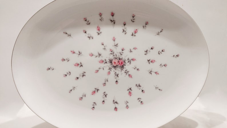 Harmony House Rosebud Fine China 1959, Pink Rosebud Pattern, Platinum ...