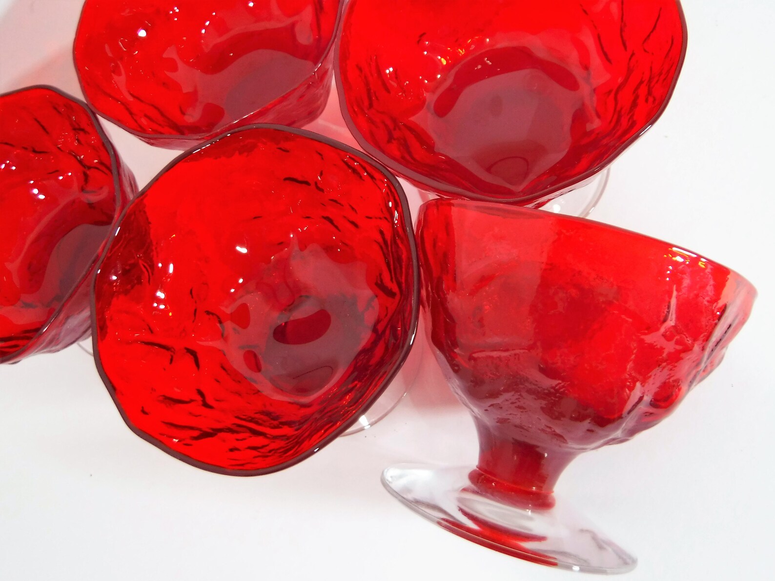 Seneca Glass Driftwood Red Champagne Tall Sherbets Set of 6 - Etsy
