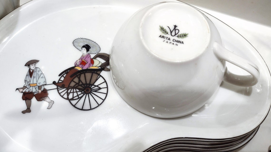 Arita Rickshaw Rikisha Luncheon Set Service for 6 Cups and - Etsy