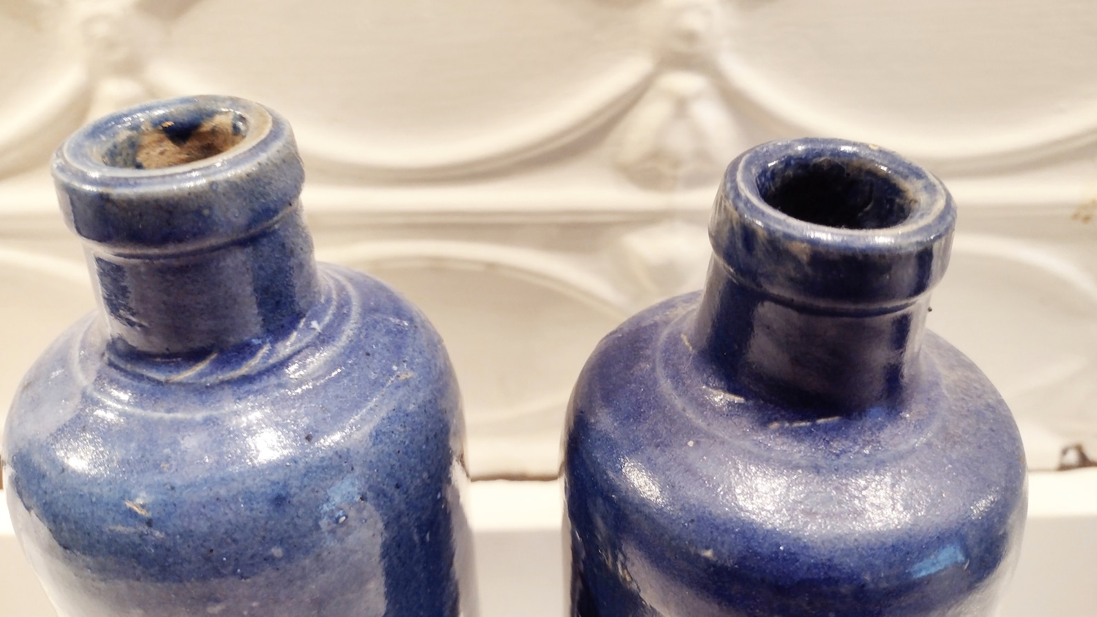 Antique Blue Pottery Crockery Wine / Beer Bottles - Etsy