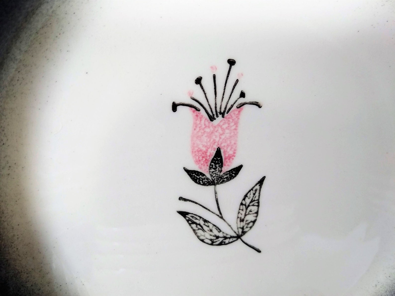 Mid Century Stetson STT73 Pink Fuchsia Flowers Black Leaves - Etsy