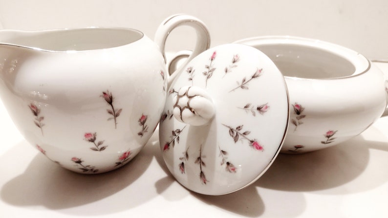 Harmony House Rosebud Fine China 1959, Pink Rosebud Pattern, Platinum ...