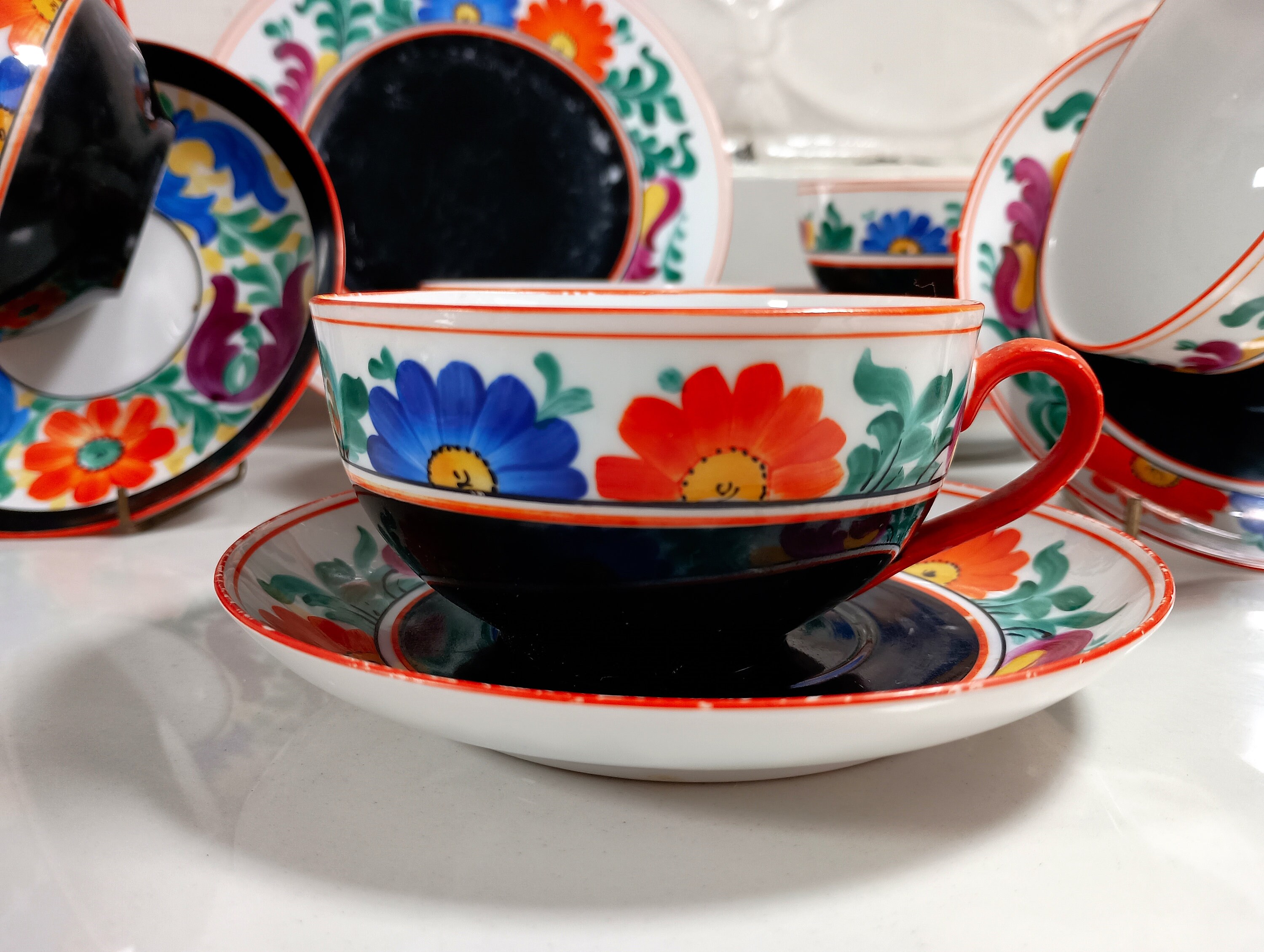 Phoenix China, Czechoslovakia, Moravian Art Hand-painted Flowers Tea ...