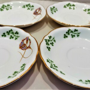 Arklow Fine Irish Bone China Green Shamrock and Tara Brooch Made in the ...