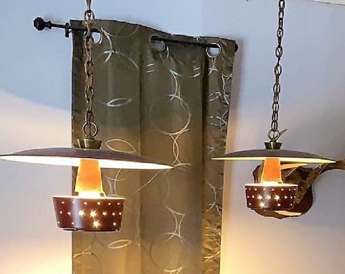 Mid Century Modern Atomic UFO Flying Saucer Ceiling Light Pendant ...