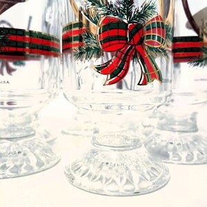 Vintage Culver Yule Horn Glass Footed Mugs. French Horn With Spruce ...