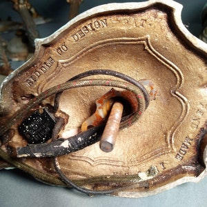 Antique Riddle Cast Metal Wall Sconce, Original Finish and Patina With ...