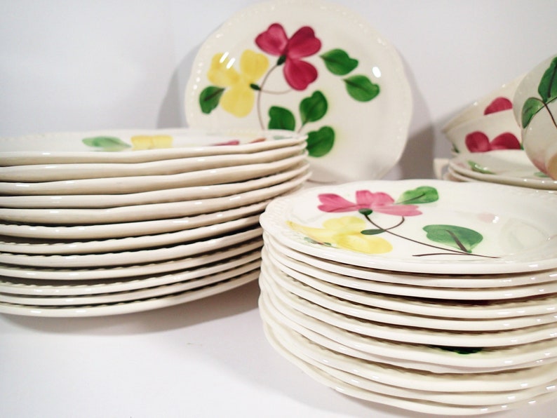 Stetson Hand Painted Heritage Dinnerware Set Yellow and Pink - Etsy
