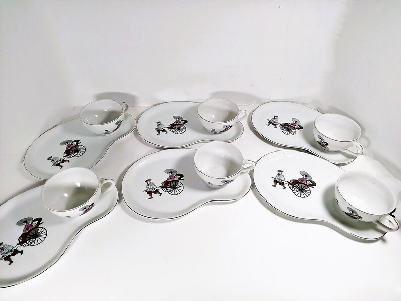 Arita Rickshaw Rikisha Luncheon Set Service for 6 Cups and - Etsy