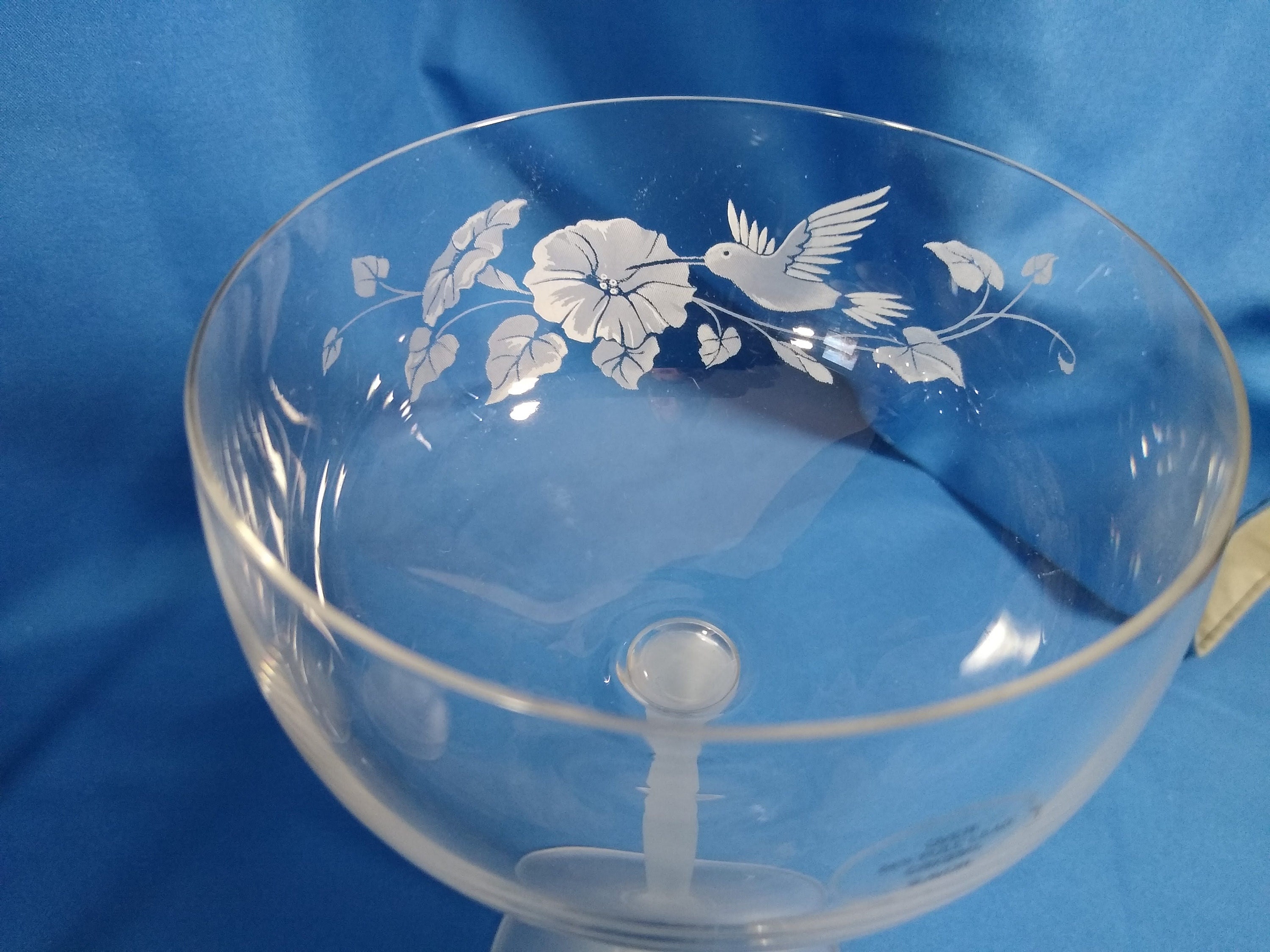 Avon Hummingbird Lead Crystal Stemware Wine Glasses Water | Etsy