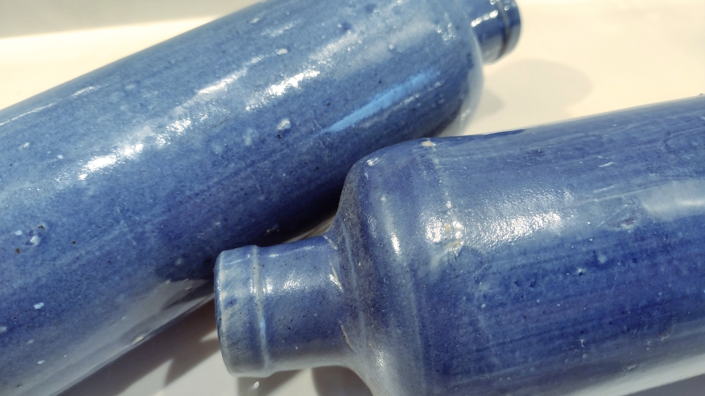 Antique Blue Pottery Crockery Wine / Beer Bottles - Etsy