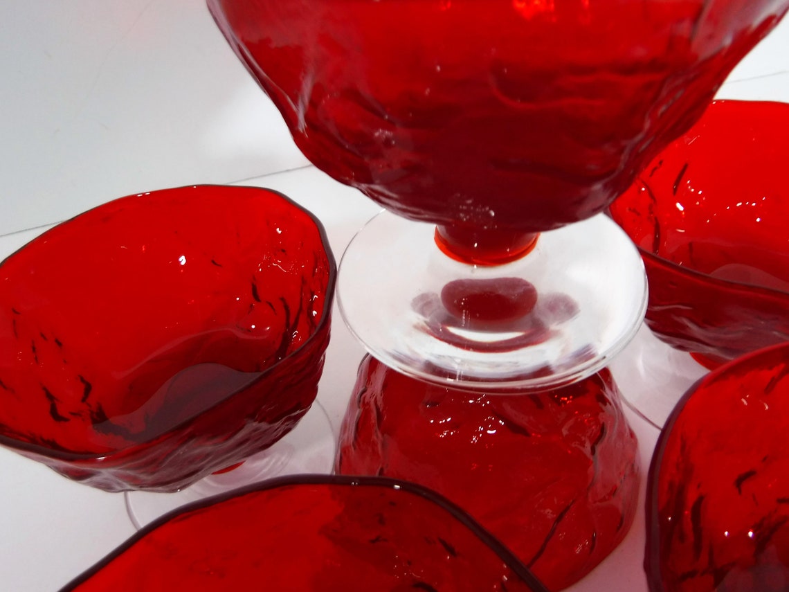 Seneca Glass Driftwood Red Champagne Tall Sherbets Set of 6 - Etsy