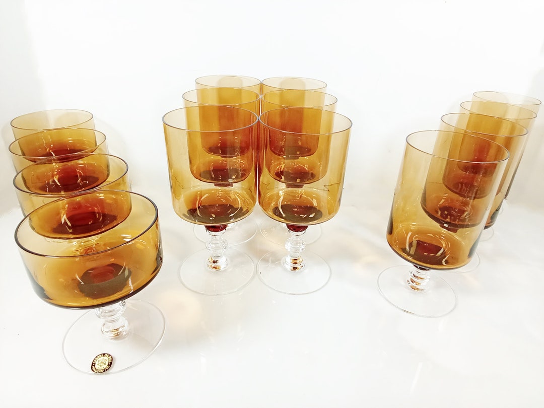 Mid Century Sasaki Regency Amber Stemware. Sold in Sets of 6 - Etsy
