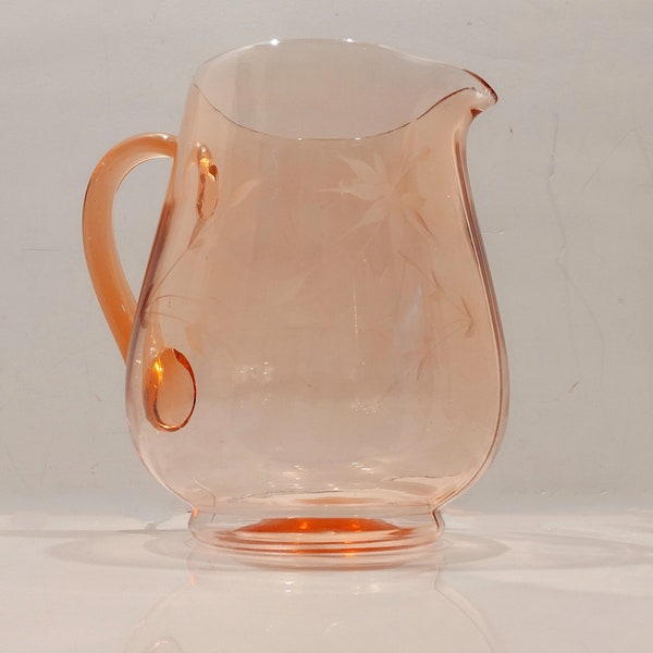 Pink Glass Pitcher - Etsy