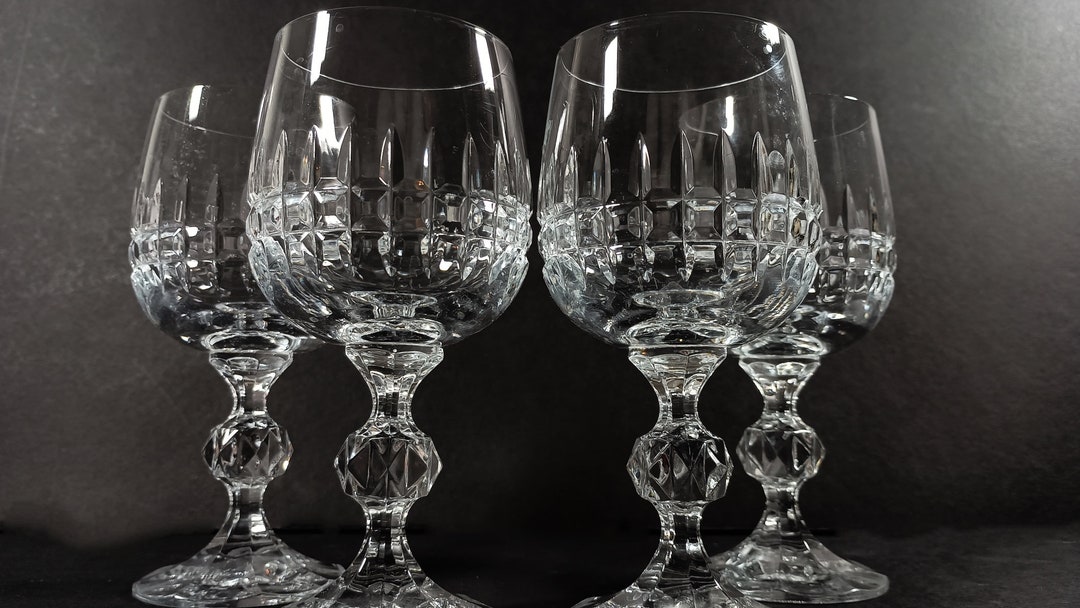 Set of 4 Bohemia Crystal-crystalex Belfast Wine Glass. Vertical and ...