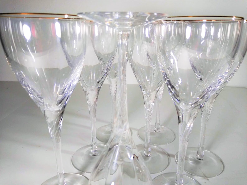 Vintage Lenox Crystal Water Goblets Stemware Encore Gold Set | Etsy
