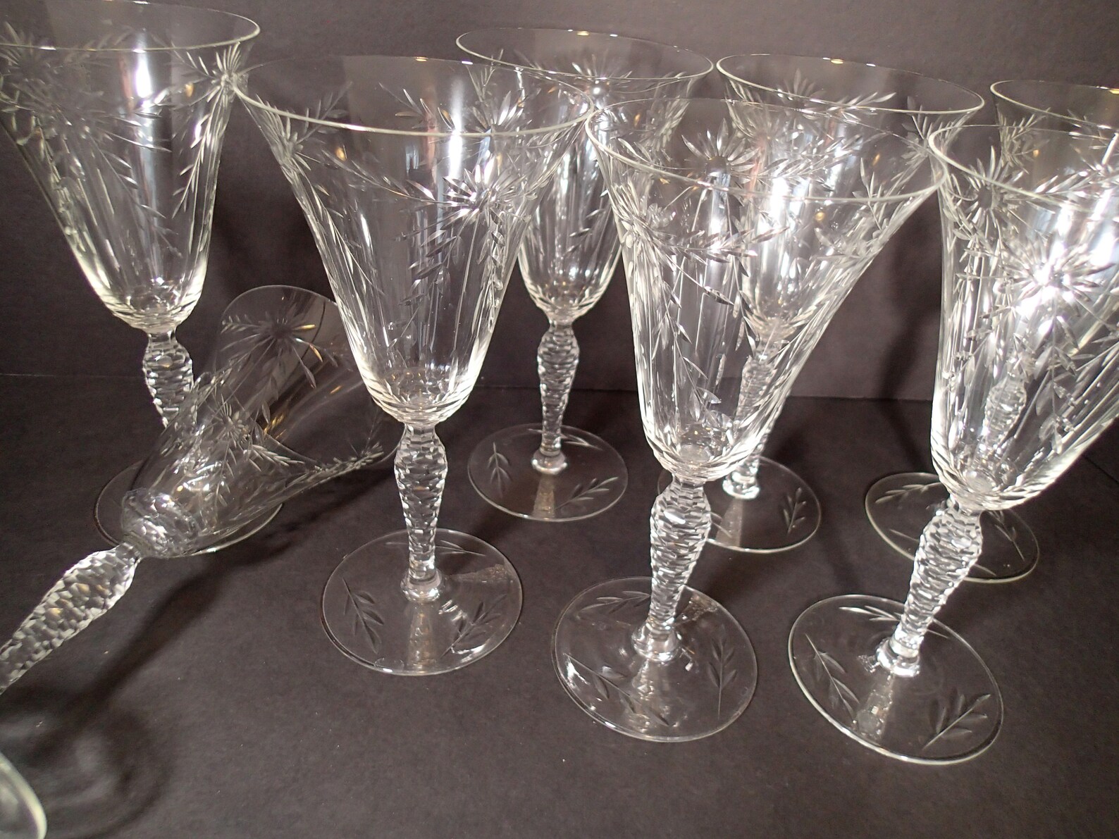 Seneca Glass Cut Crystal Vintage Stemware Water Goblets - Etsy Australia