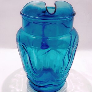Anchor Hocking Colonial Blue Tulip 80 Ounce Glass Pitcher. Mid Century ...
