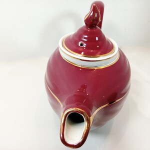 Vintage Hall Aladdin 6 Cup Teapot Maroon With Gold Trim Includes the ...