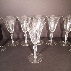 Seneca Glass Cut Crystal Vintage Stemware Water Goblets, Flared Rim ...
