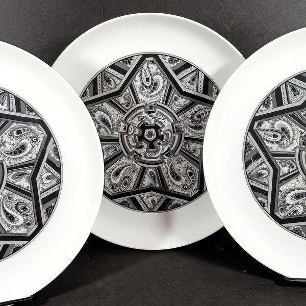 Black and White Geometric Dinnerware - Etsy