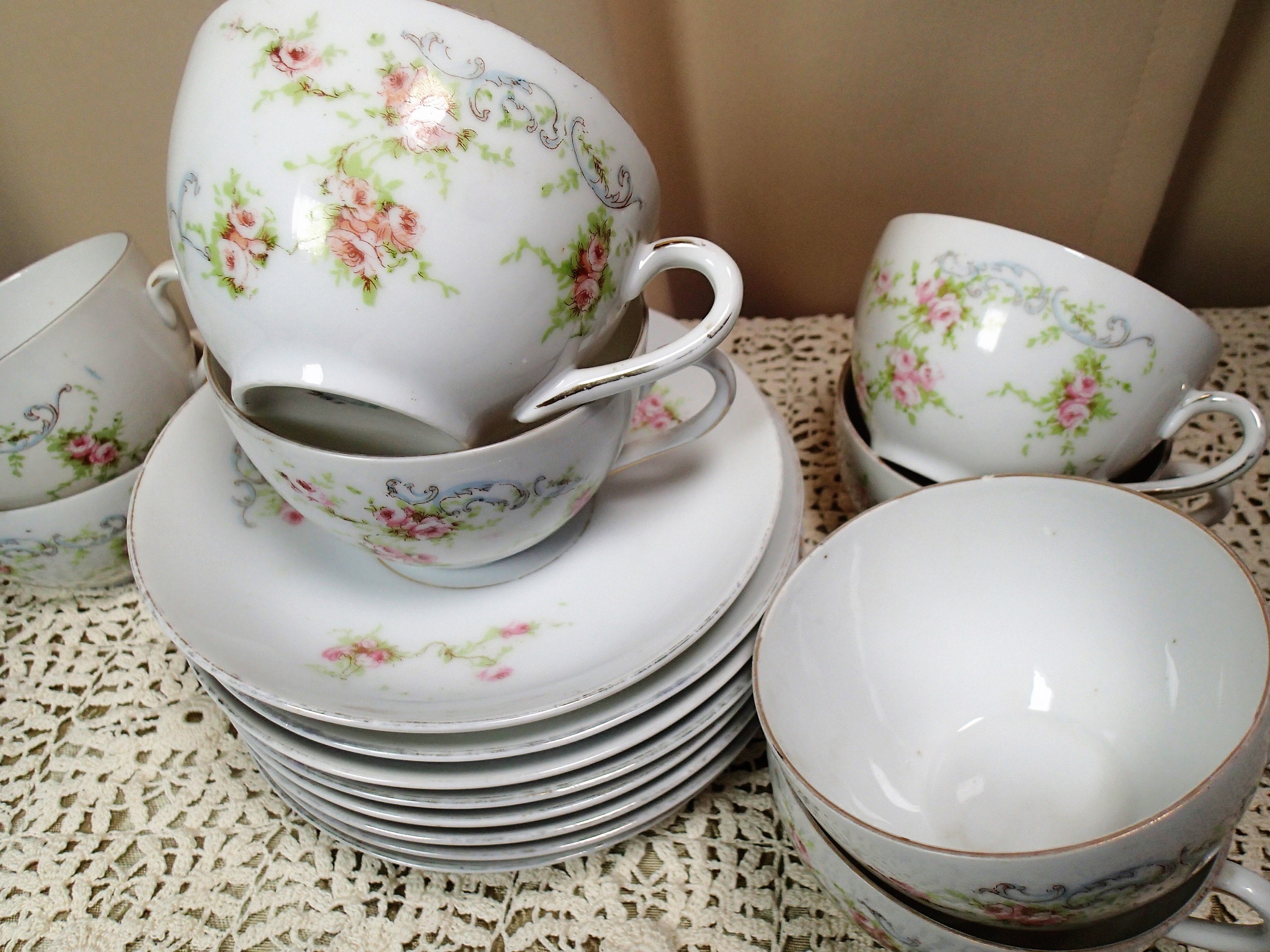 Drink & Barware Home & Living Victoria Bone China 7 Teacups,8 Saucers,2 ...