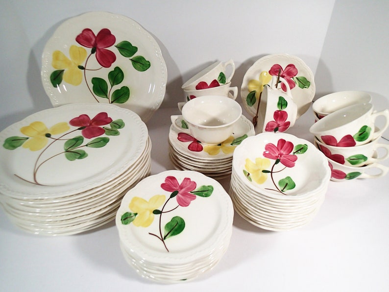 Stetson Hand Painted Heritage Dinnerware Set Yellow and Pink - Etsy