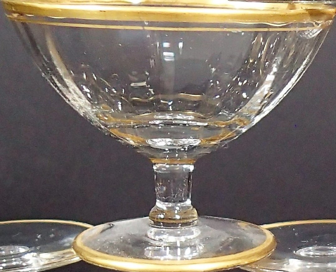 Tiny Short Champagne Coupe Cocktail Glasses Stemware Glasses With Gold ...