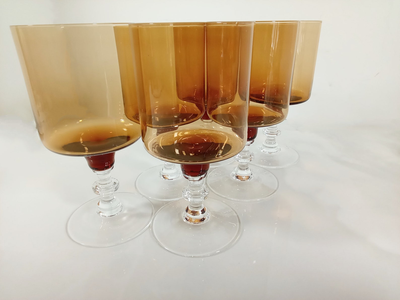 Mid Century Sasaki Regency Amber Stemware. Sold in Sets of 6 - Etsy