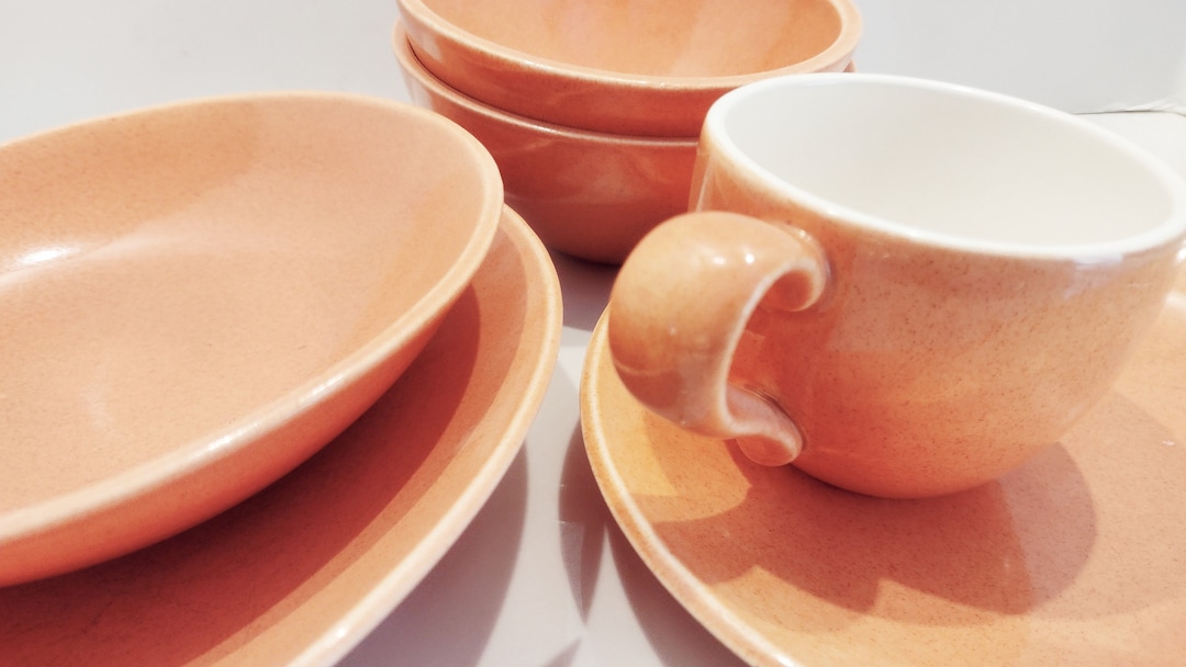 Eva Zeisel Town and Country for Red Wing Peach Dinnerware Set - Etsy