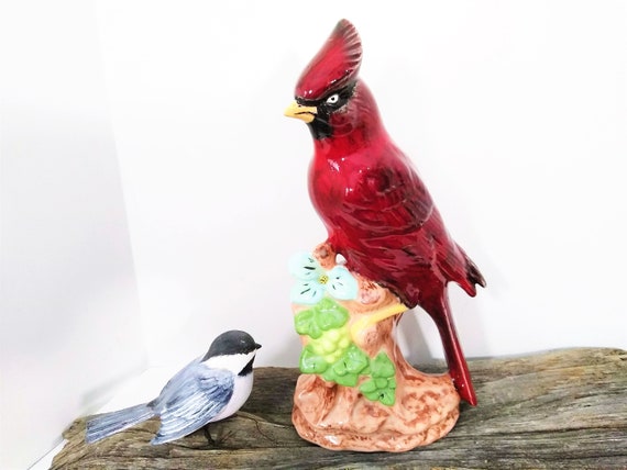 Northern Red Cardinal Winter Bird Figurine. LARGE 10 1/2 - Etsy
