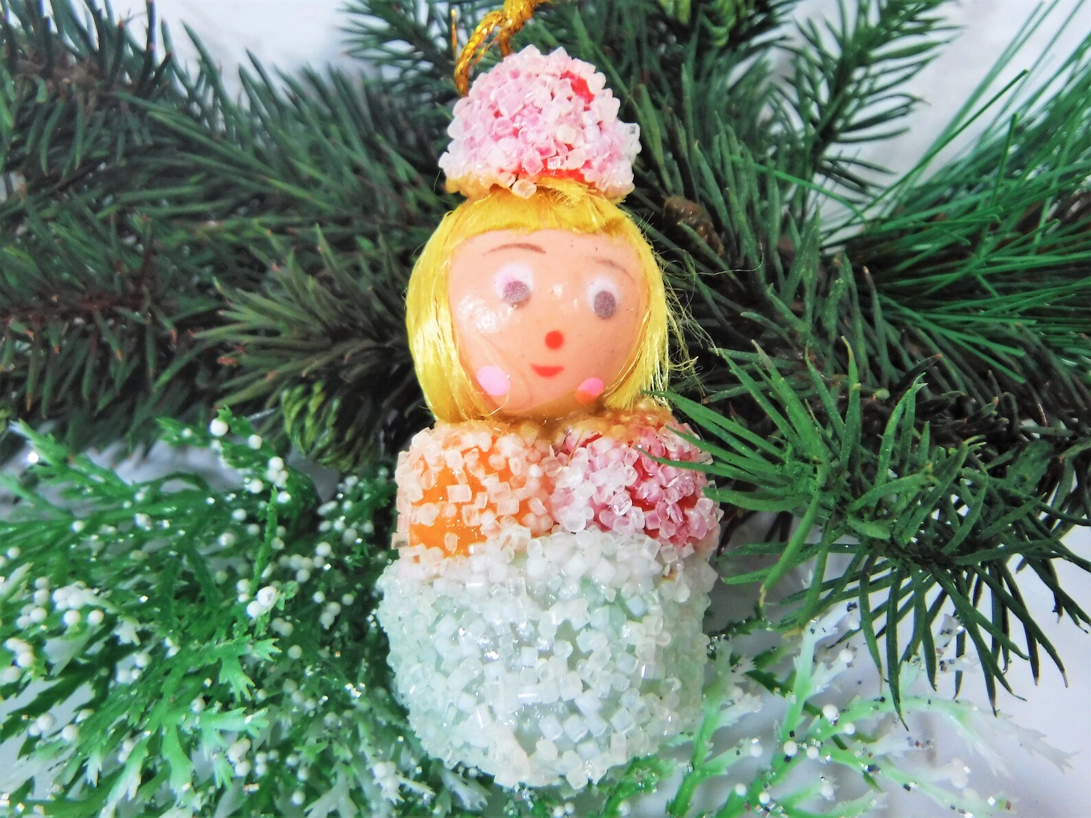 Vintage Ice Crystal Christmas Angel Ornaments - Etsy