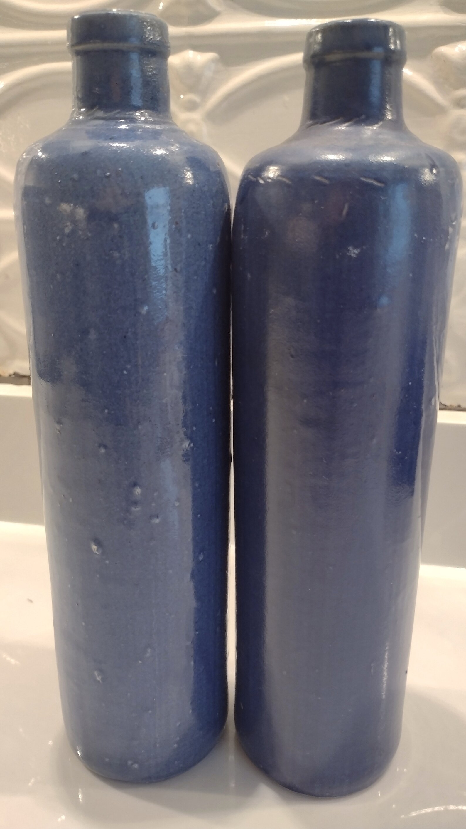 Antique Blue Pottery Crockery Wine / Beer Bottles - Etsy