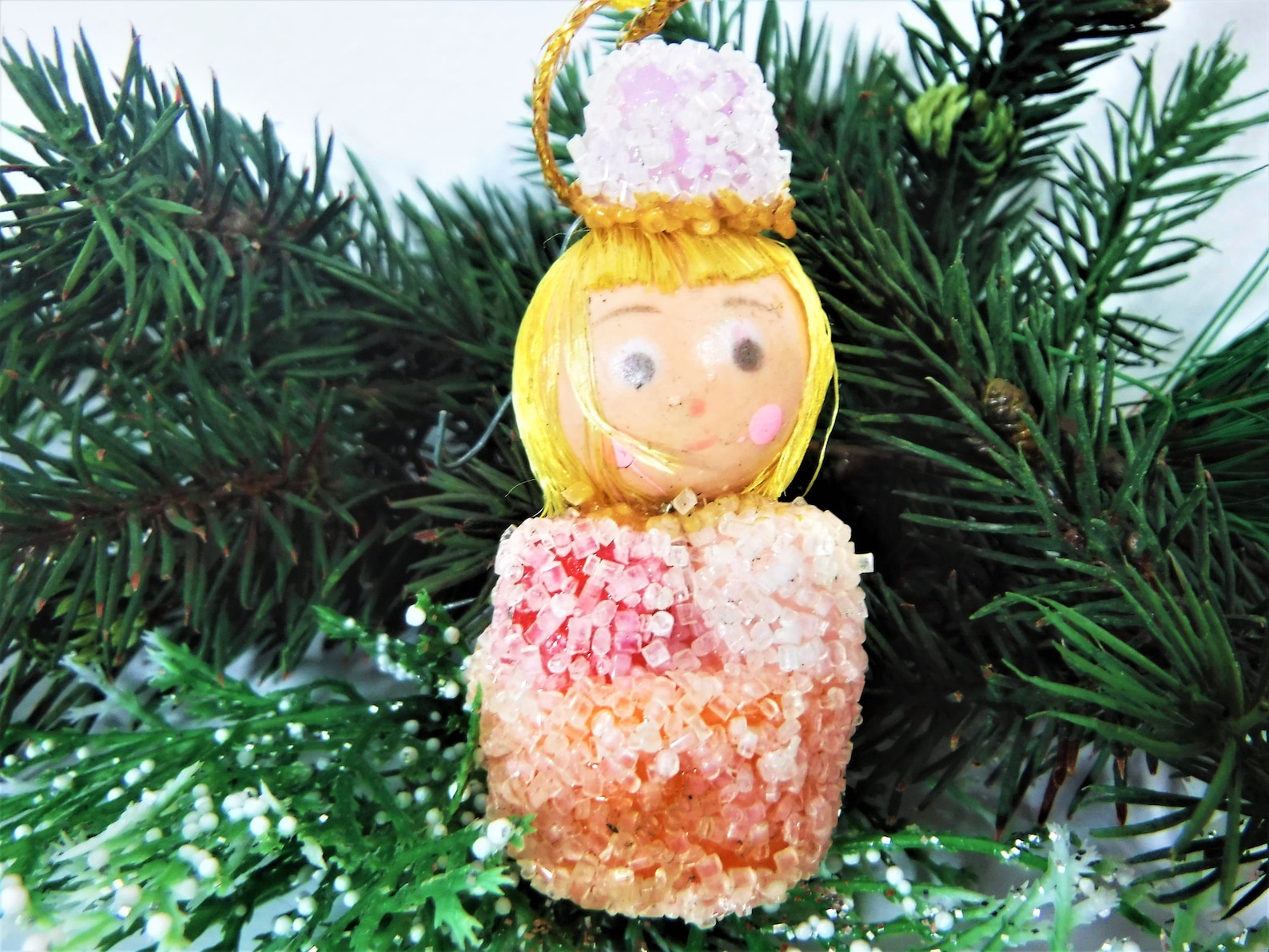 Vintage Ice Crystal Christmas Angel Ornaments - Etsy