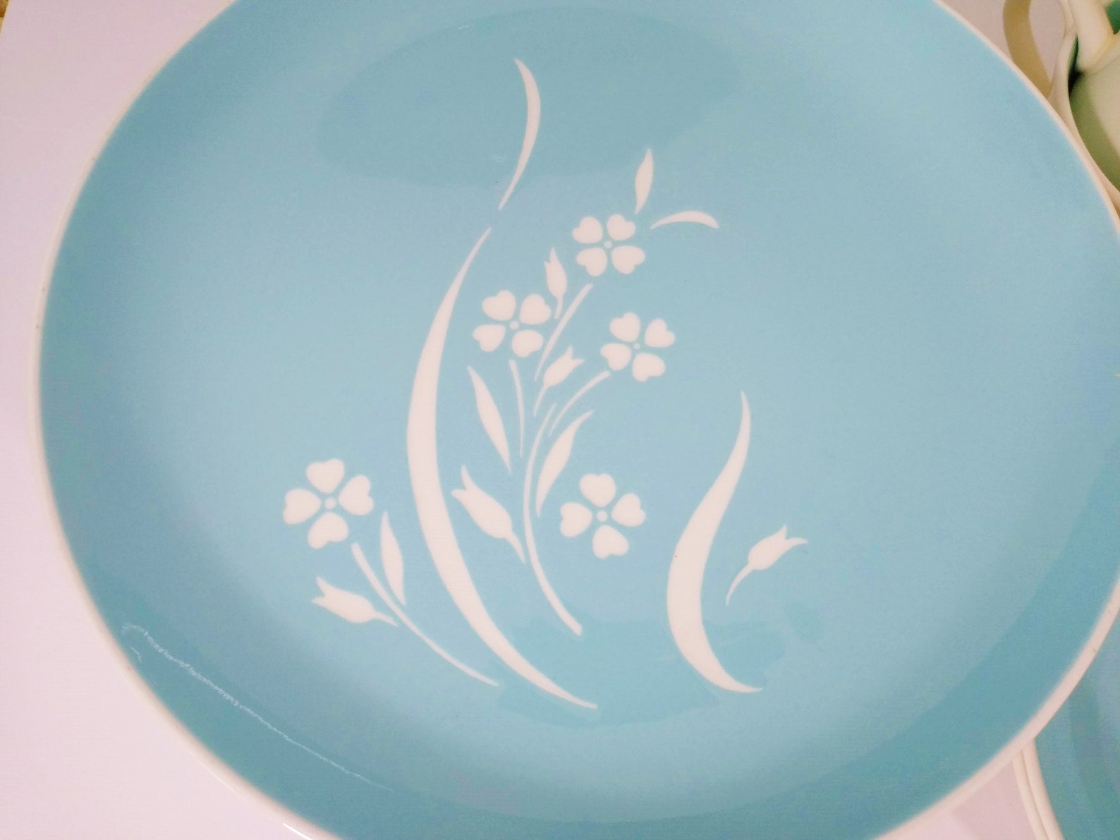Harkerware Springtime Aqua Blue Dinnerware: Mid-century Modern Place ...