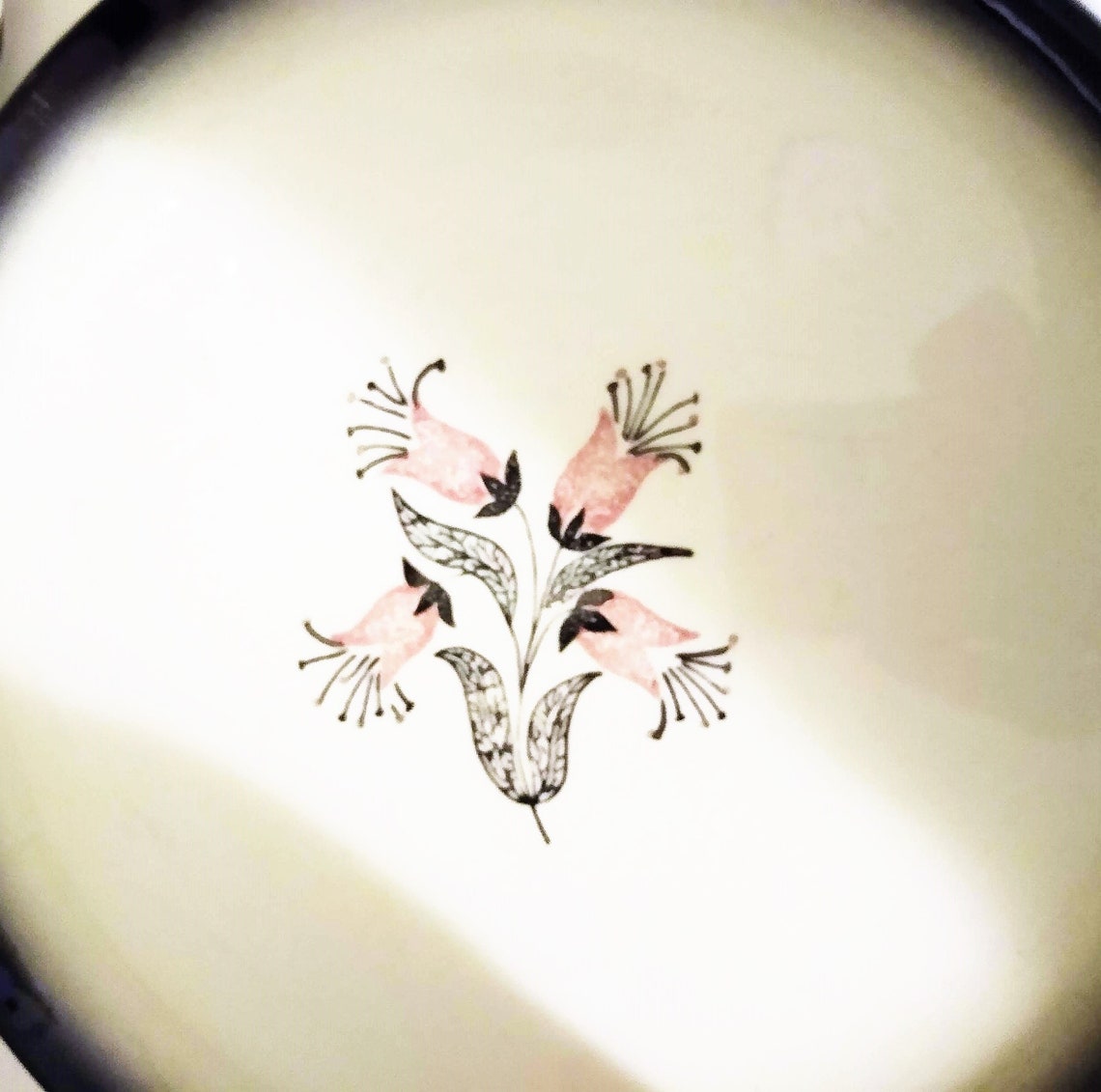 Mid Century Stetson STT73 Pink Fuchsia Flowers Black Leaves - Etsy