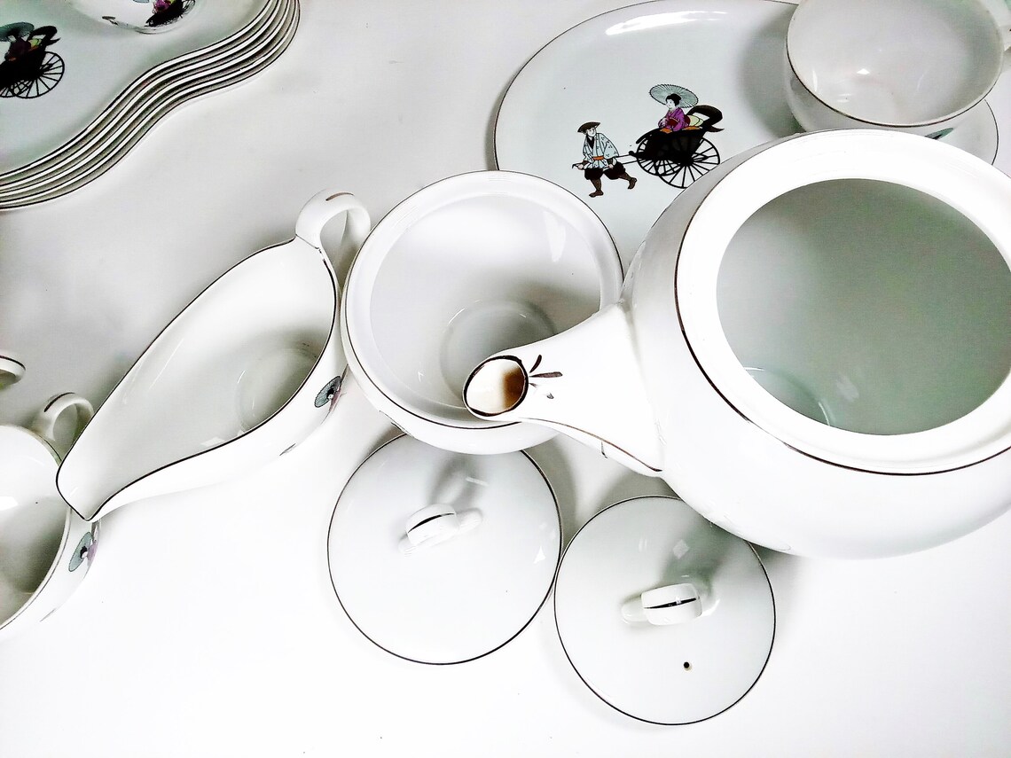 Arita Rickshaw Rikisha Luncheon Set Service for 6 Cups and - Etsy