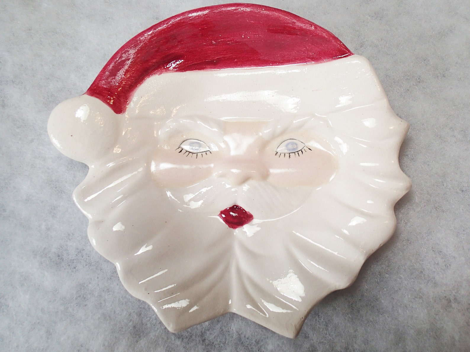 Santa Claus Christmas Cookie Plate for Christmas Eve Hand - Etsy