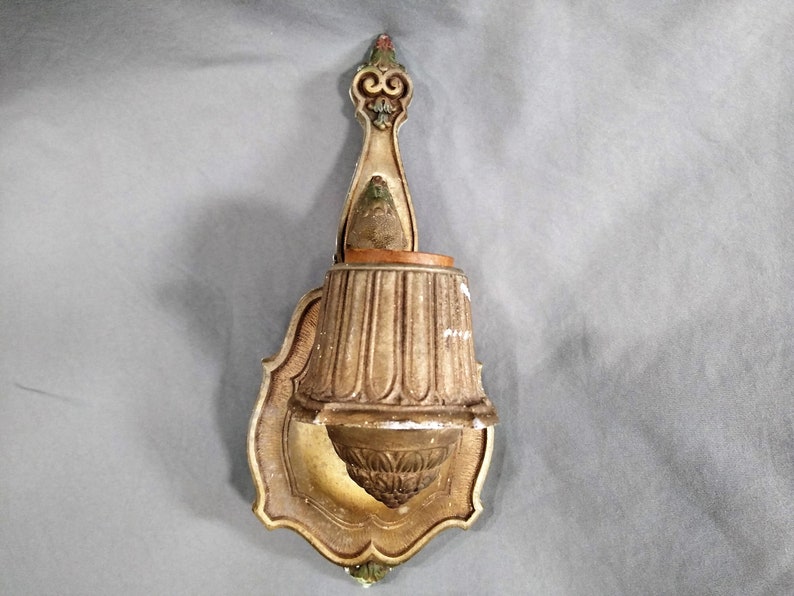 Antique Riddle Cast Metal Wall Sconce Original Finish and - Etsy