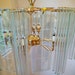Mid Century Glass Rod and Beveled Glass Panel Chandelier - Etsy