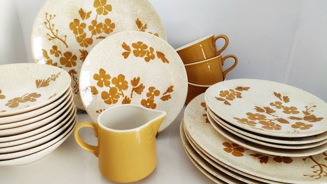 Vintage Royal China "sweet and Low" Dinnerware Set | Ochre MCM Floral ...